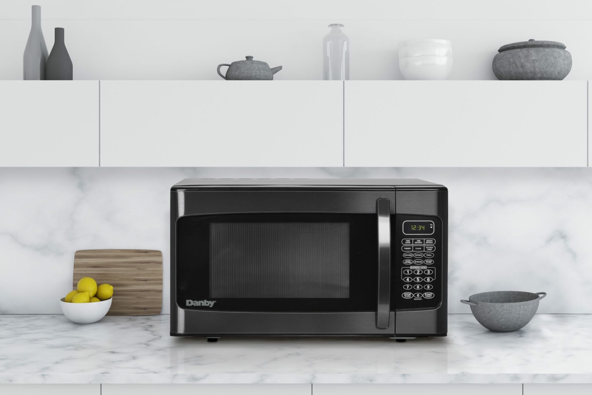 Danby 1.1 cu. ft. Countertop Microwave in Black Stainless Steel ...