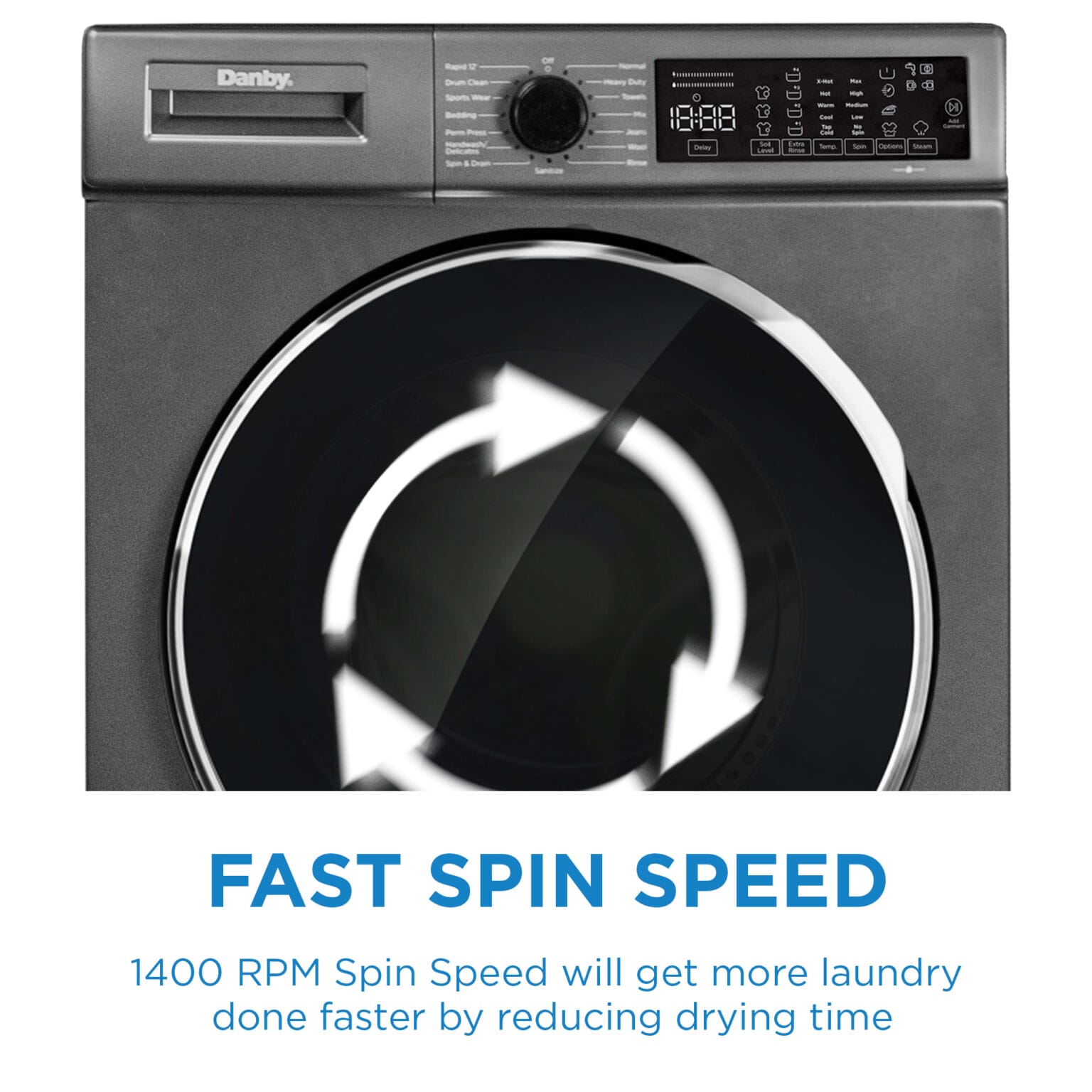 Danby 24-inch, 2.2 cu. ft. Stackable Front Load Washer with Steam in ...