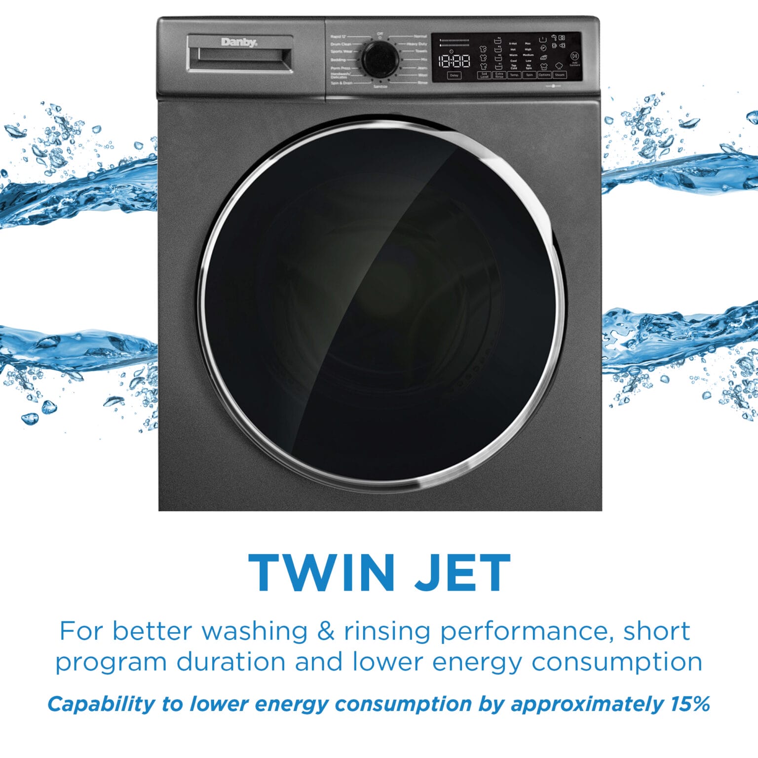 Danby 24-inch, 2.2 cu. ft. Stackable Front Load Washer with Steam in ...